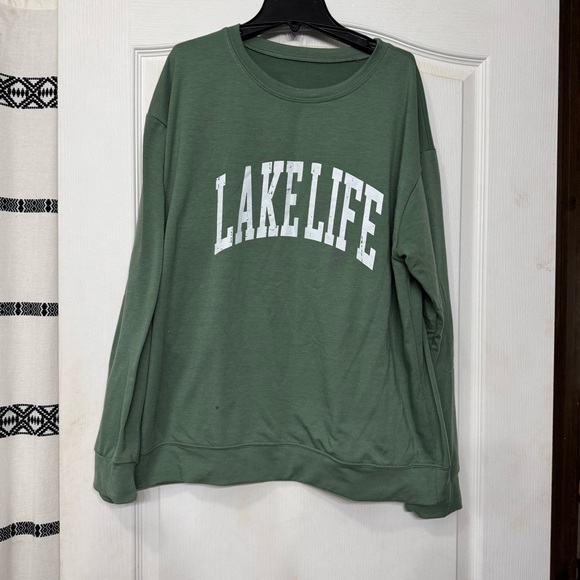 Temu | Tops | Lake Life Light Sweatshirt In Size Large Temu Green ...